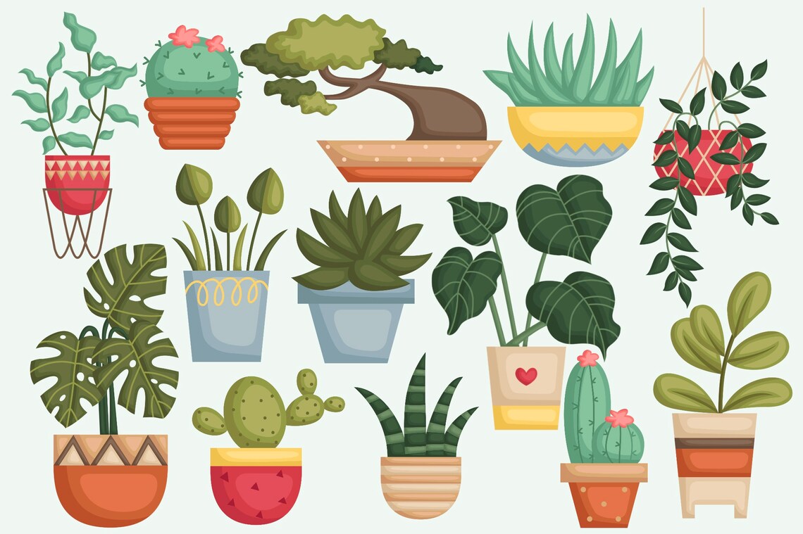 Home Plant Clipart Cute Plant Clip Art Decoration Clip Art Cactus Clip ...