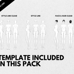Maternity Fashion Figure / Pregnancy croquis template • Front, Side and ...