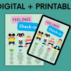 Feelings Check-in Chart, Emotions Poster, Feelings Chart, Emotion ...