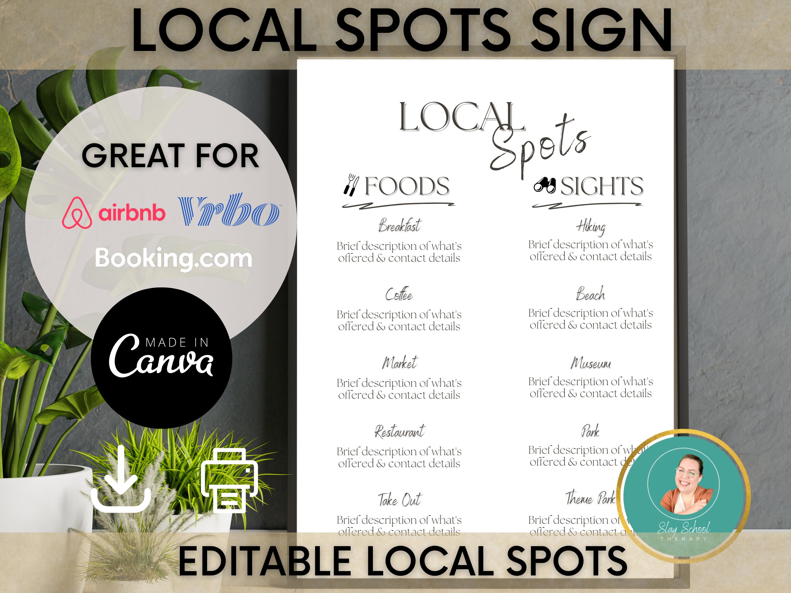 Airbnb Local Spots, Editable Canva Template for Vacation Rentals, Guest ...
