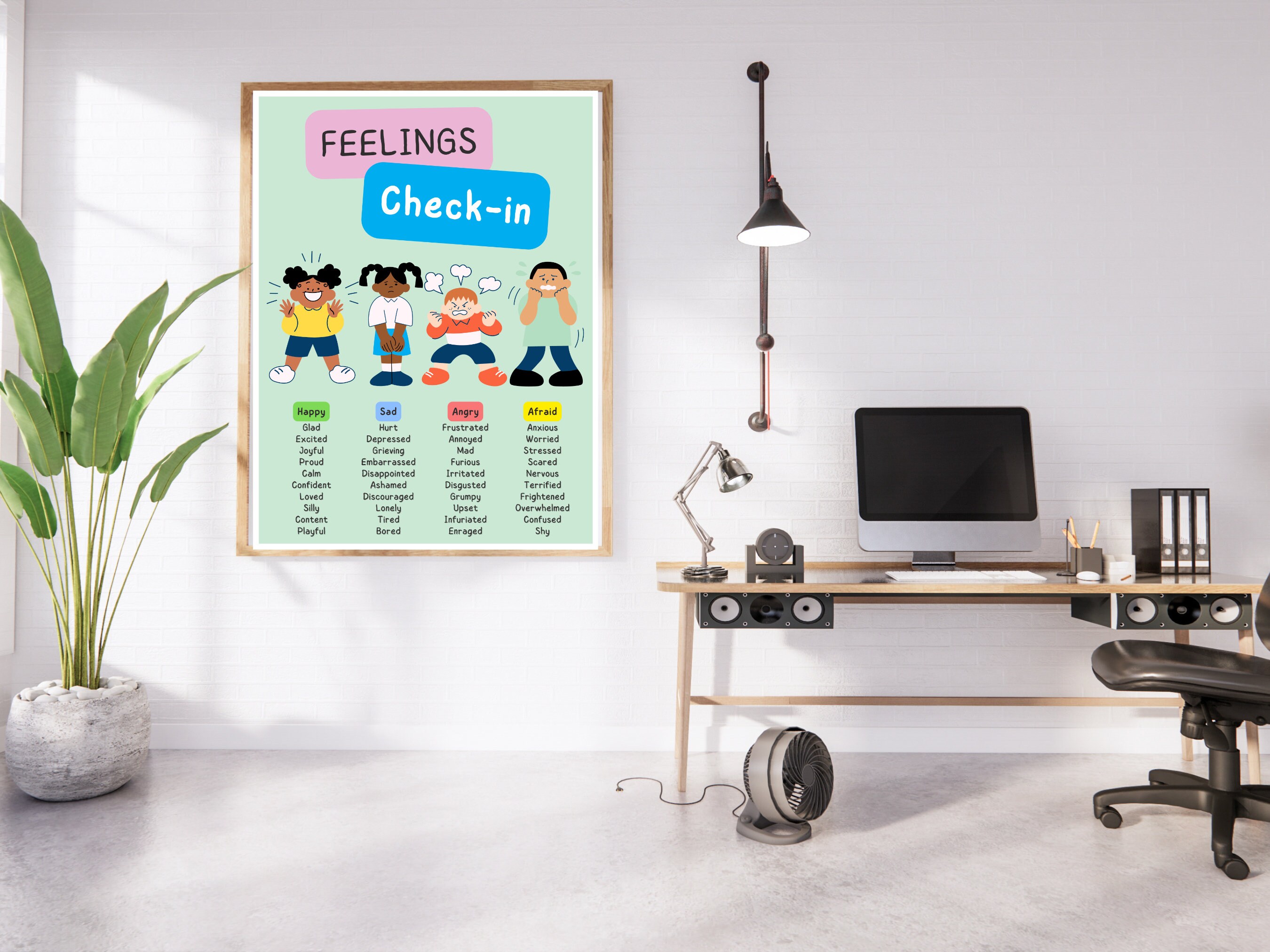 Feelings Check-in Chart, Emotions Poster, Feelings Chart, Emotion ...