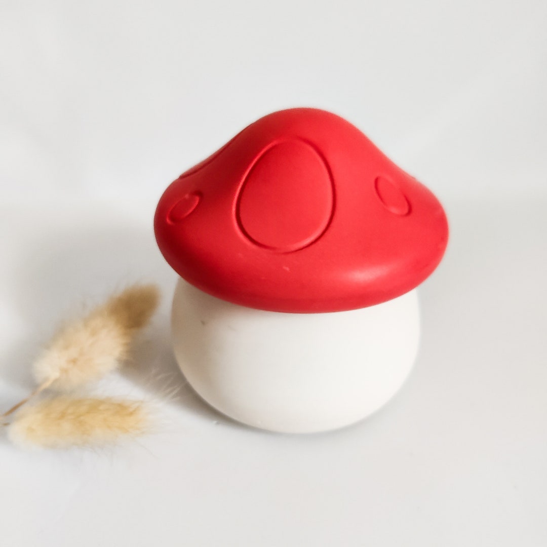 Mushroom Storage Box With Lid, Concrete Style Mushroom Autumn Decor ...