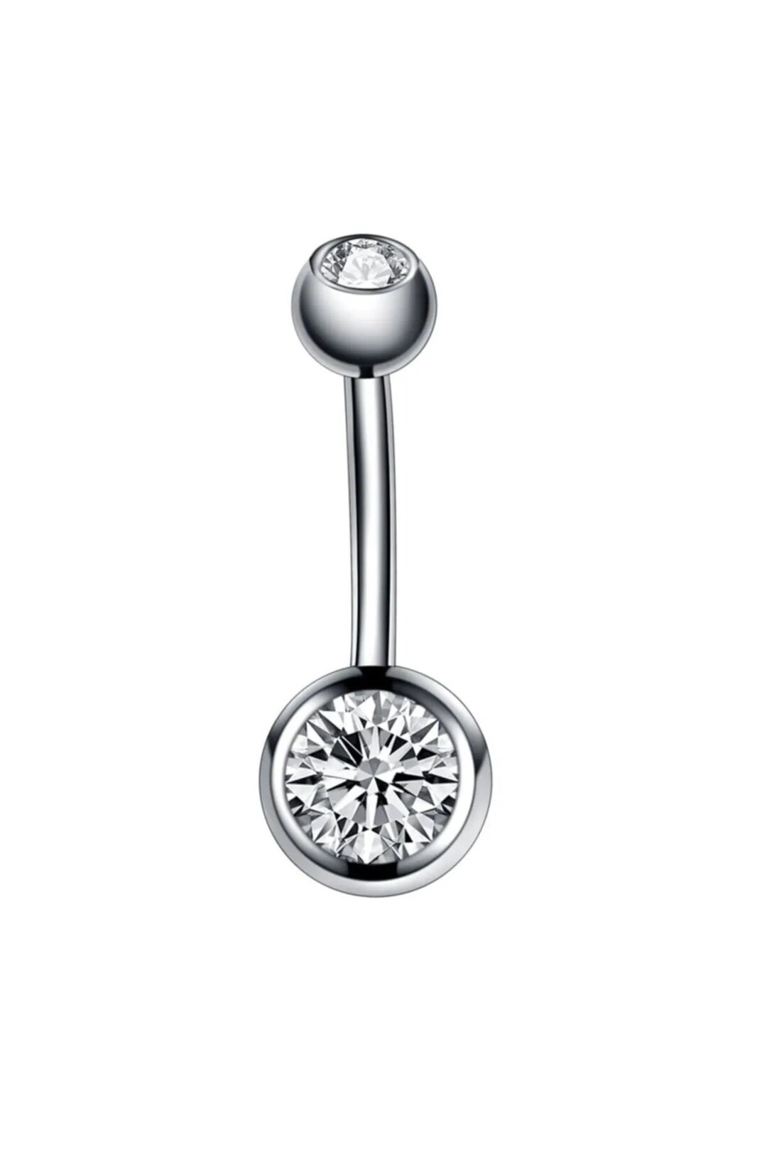 Timeless Silver Belly Button Ring With Dazzling Crystal Navel Jewelry ...