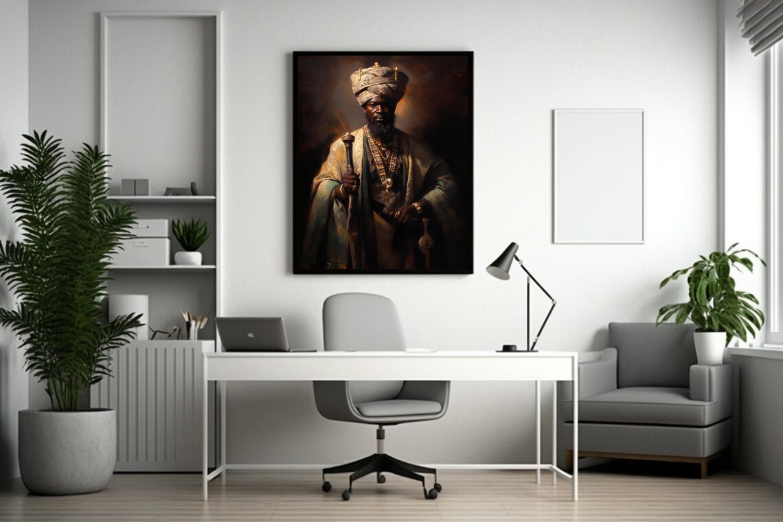 Kings of Africa Oil Painting Mansa Musa Portrait Wakanda Oil Painting ...