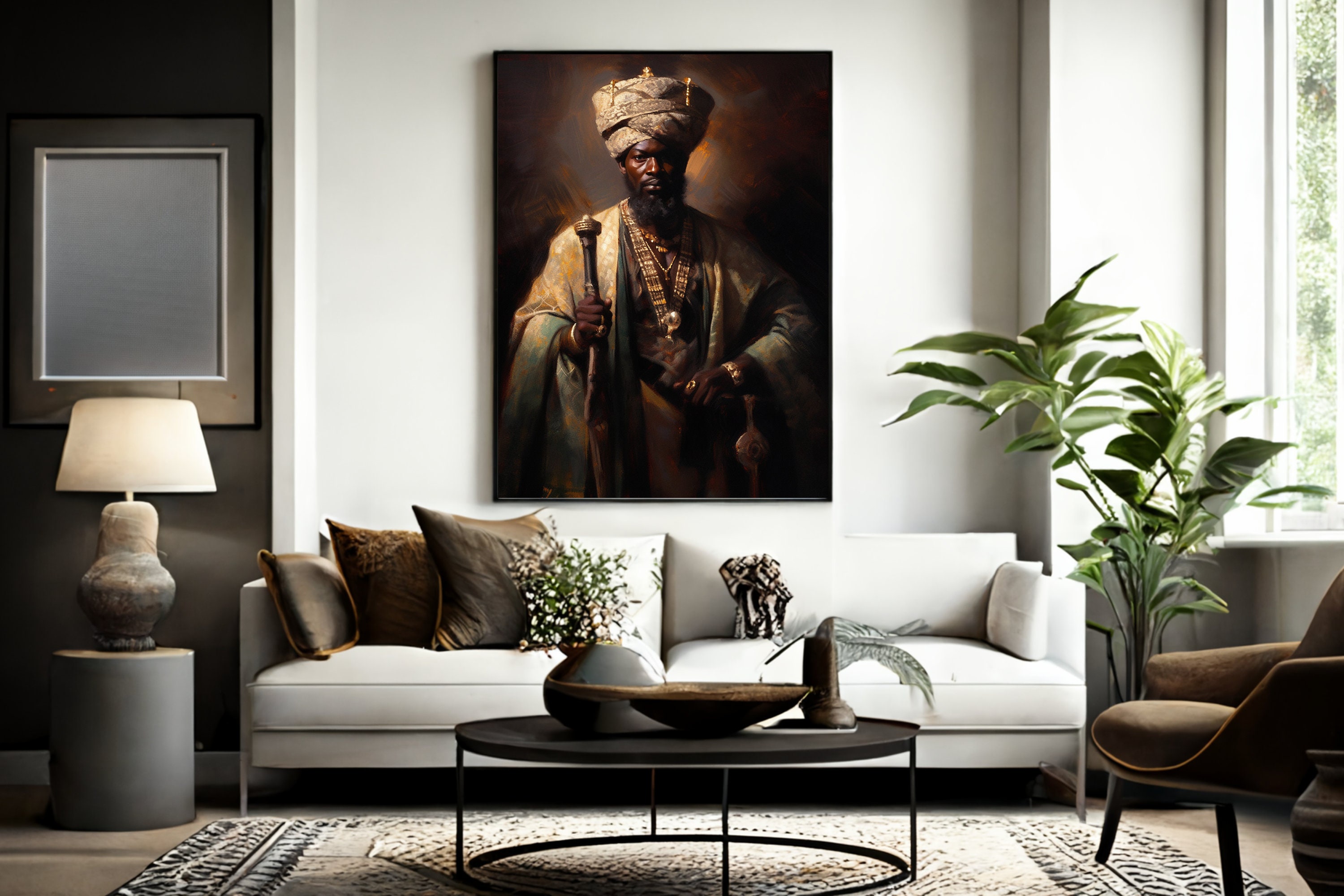 Kings of Africa Oil Painting Mansa Musa Portrait Wakanda Oil Painting ...