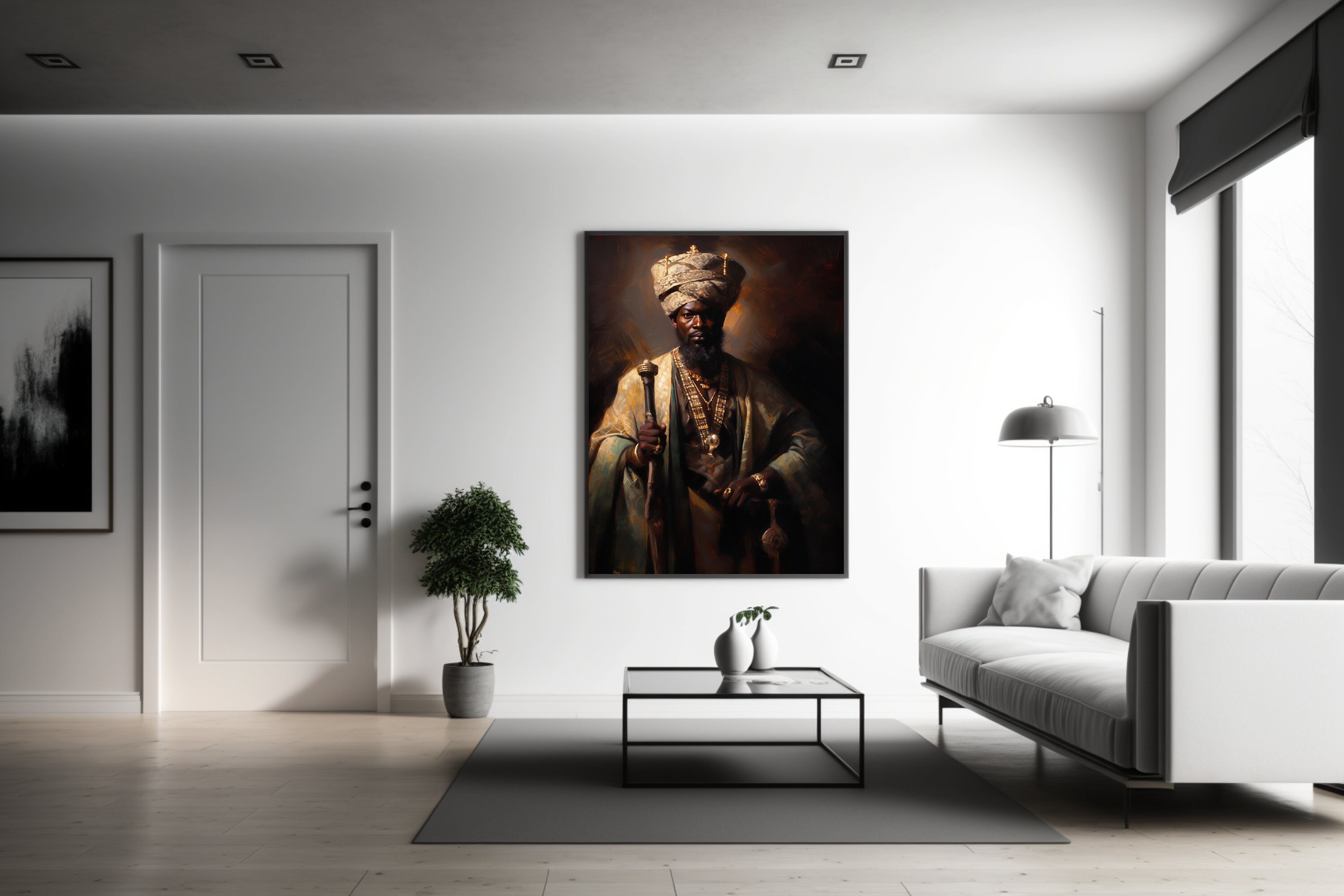 Kings of Africa Oil Painting Mansa Musa Portrait Wakanda Oil Painting ...