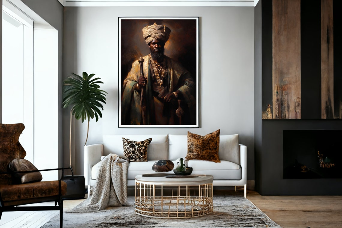 Kings of Africa Oil Painting Mansa Musa Portrait Wakanda Oil Painting ...
