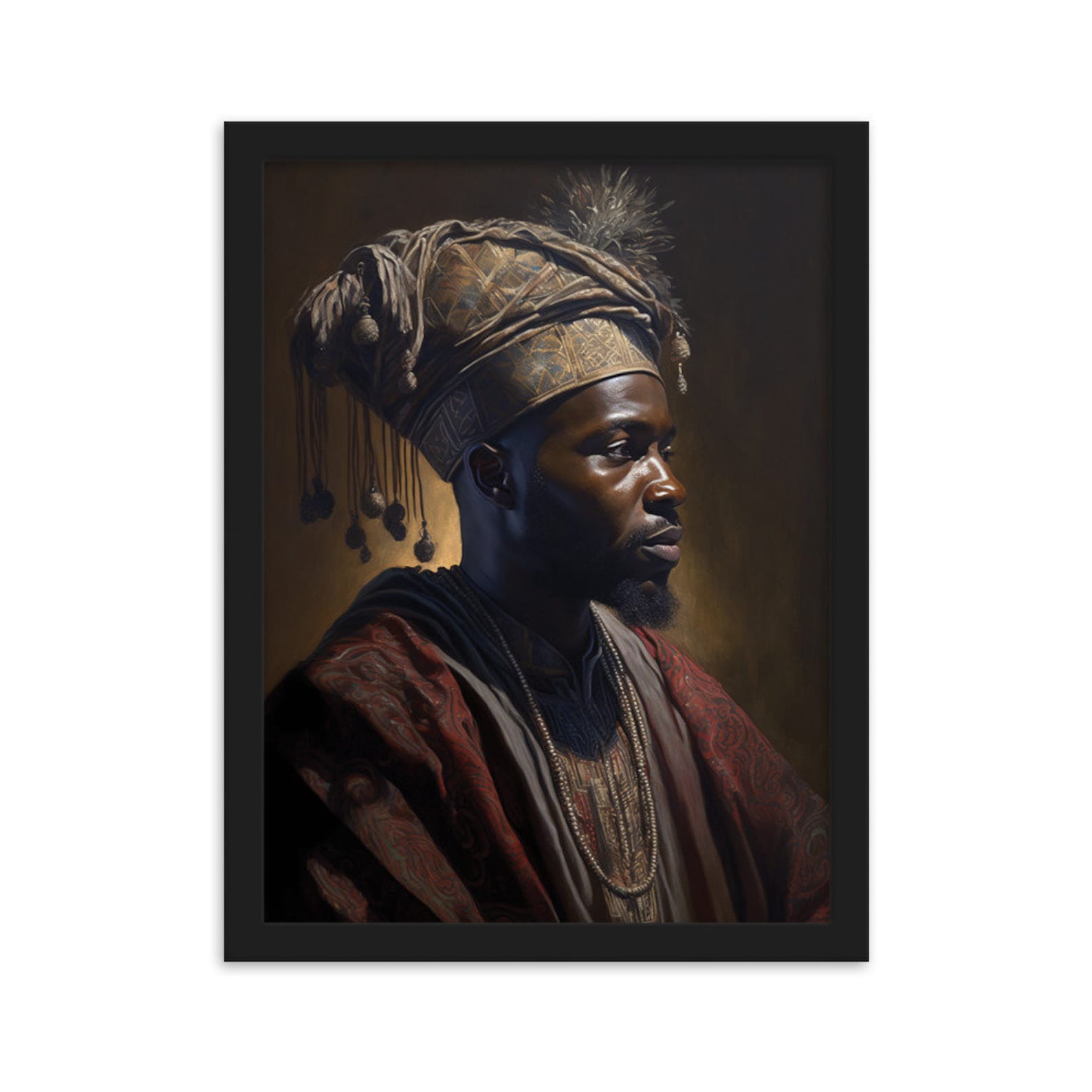 Kings of Africa Oil Painting | Idris Alooma Portrait | Wakanda Oil ...