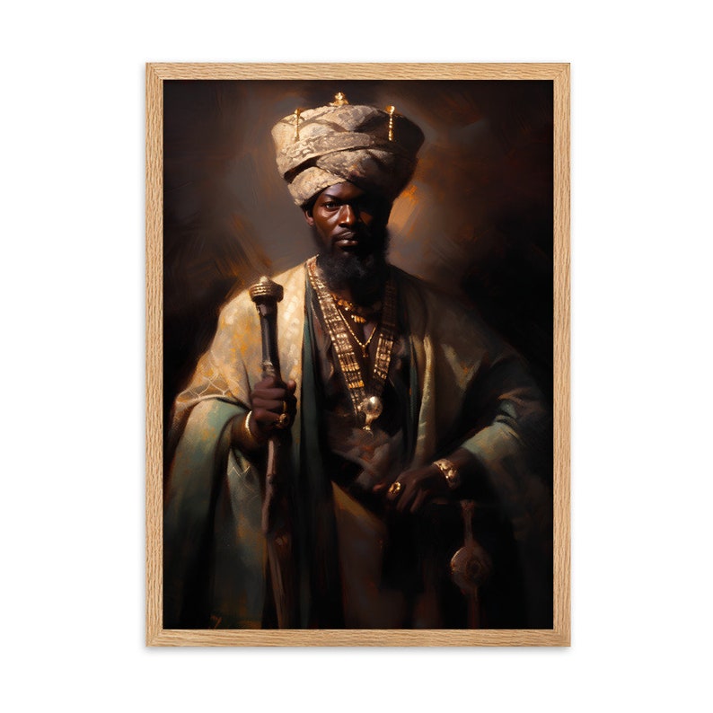 Kings of Africa Oil Painting Mansa Musa Portrait Wakanda Oil Painting ...