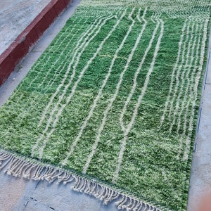 Green Moroccan Rug, Emerald Green Rug , Modern Beni Ouarain Rug, Azilal ...