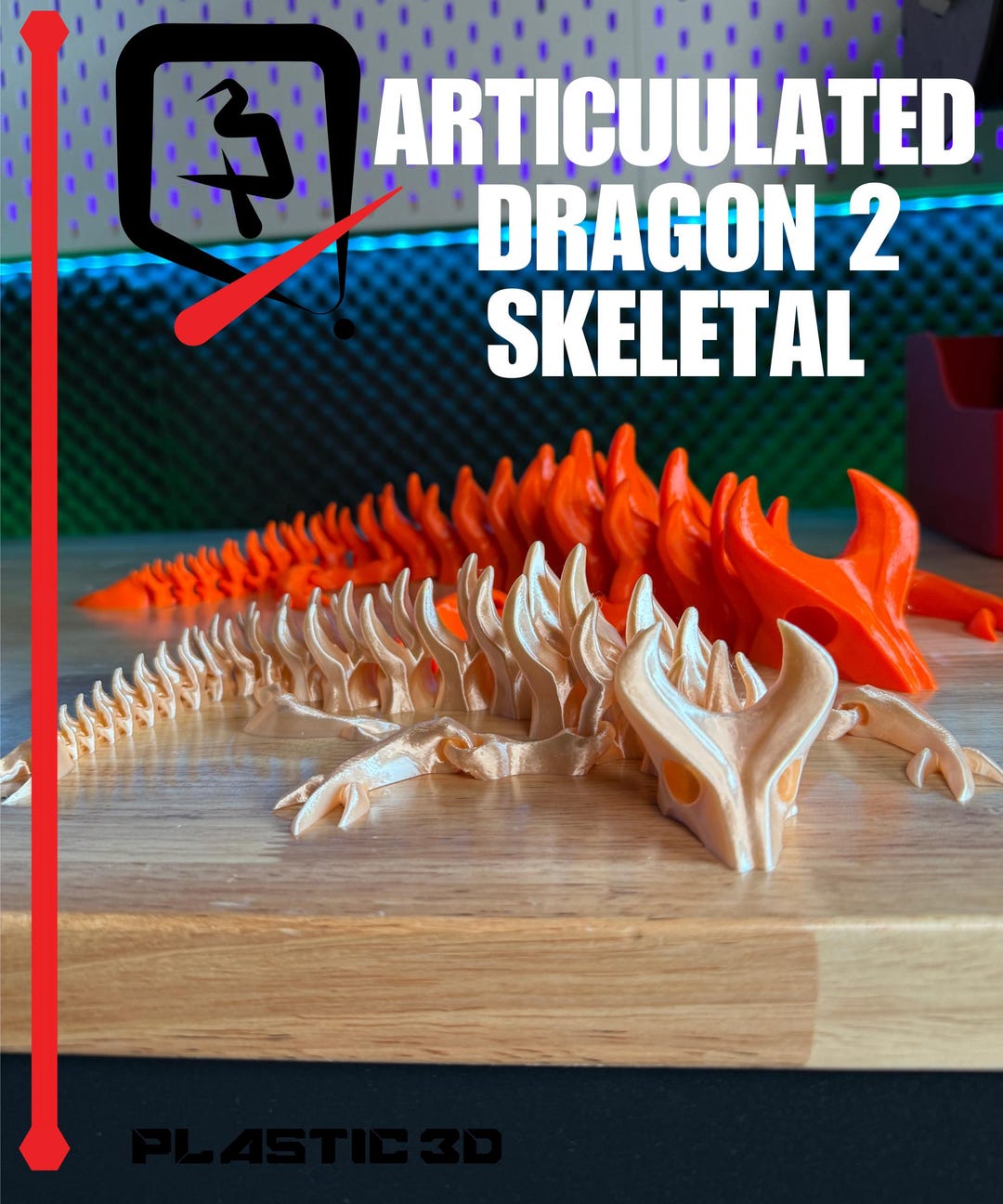 P3D Articulated Skeletal Dragon 2 - Digital 3D Files - 3MF + STL - Etsy