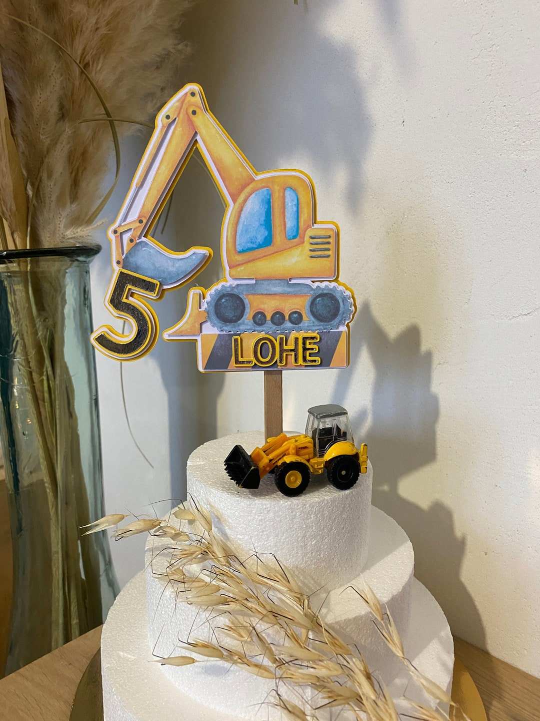 Personalized Cake Topper Construction Backhoe - Etsy