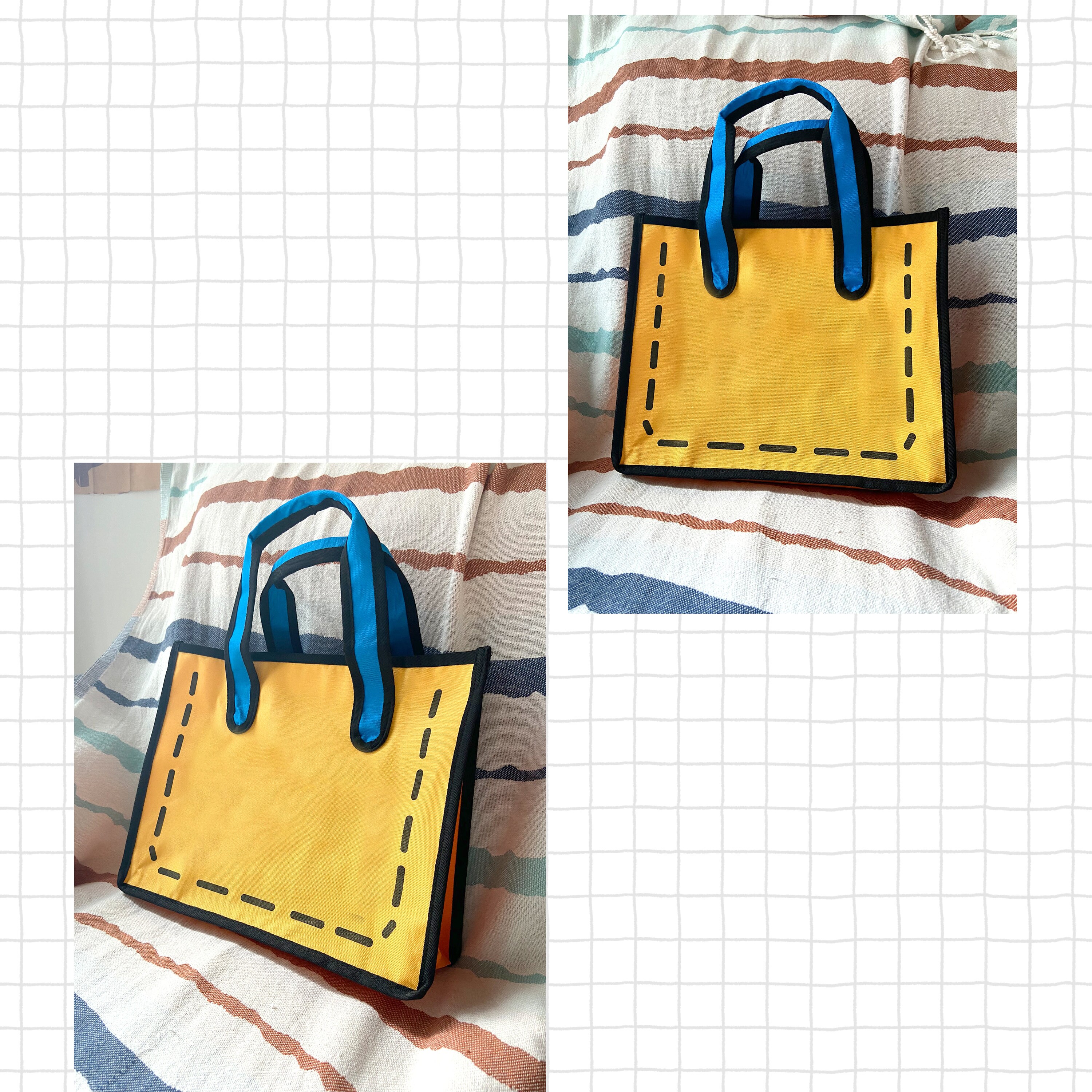 2D Pattern Canvas Bag Cartoon Graphic Canvas Bag Unique and - Etsy