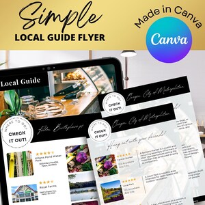 Local Guide Flyer Editable in Canva for Real Estate City Guide Around ...