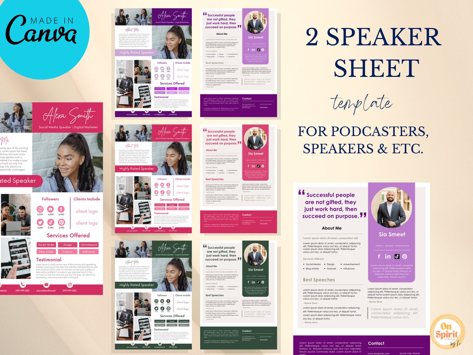 Speaker One Sheet Purple Flyer. Speaker Sheet One Sheet. Professional ...