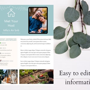 Editable Air BNB Flyer Template: Green Host Rental Design (canva) - Etsy