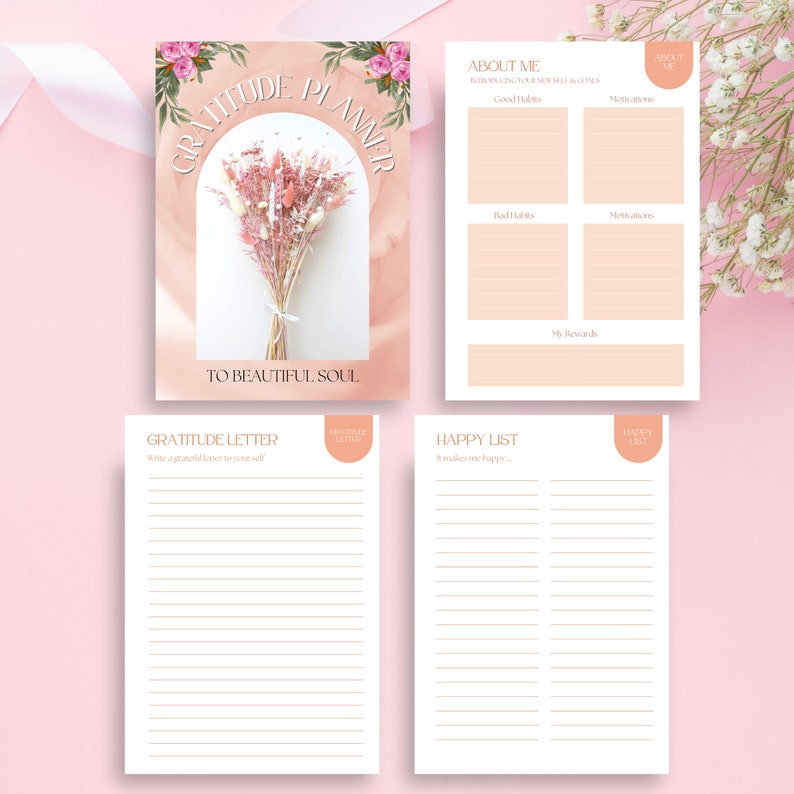 Gratitude Planner Editable Canva Template A4 Size Gratitude - Etsy