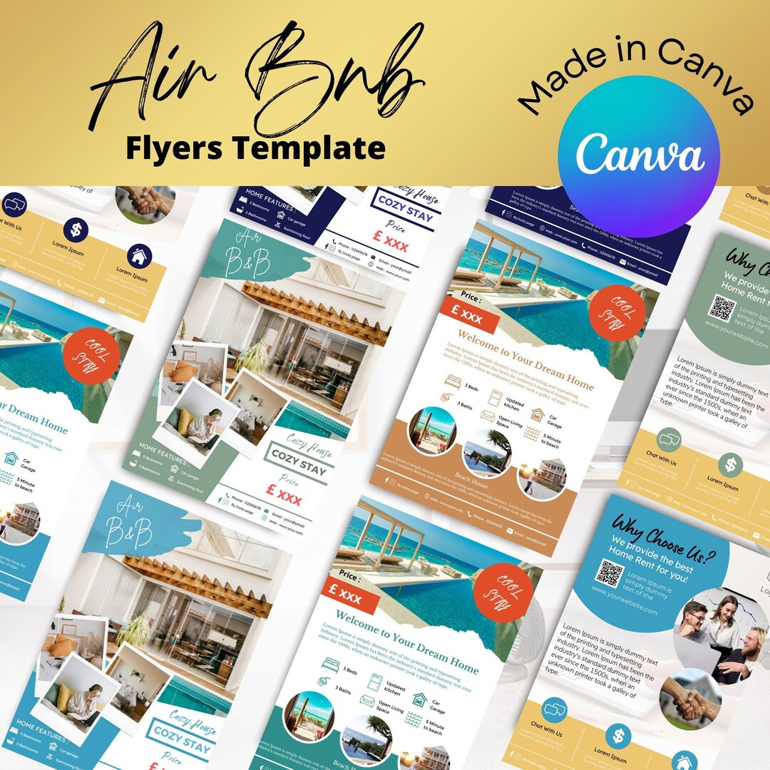 Air Bnb Flyer - Editable in Canva. Host Air Bnb Rentals Flyers ...