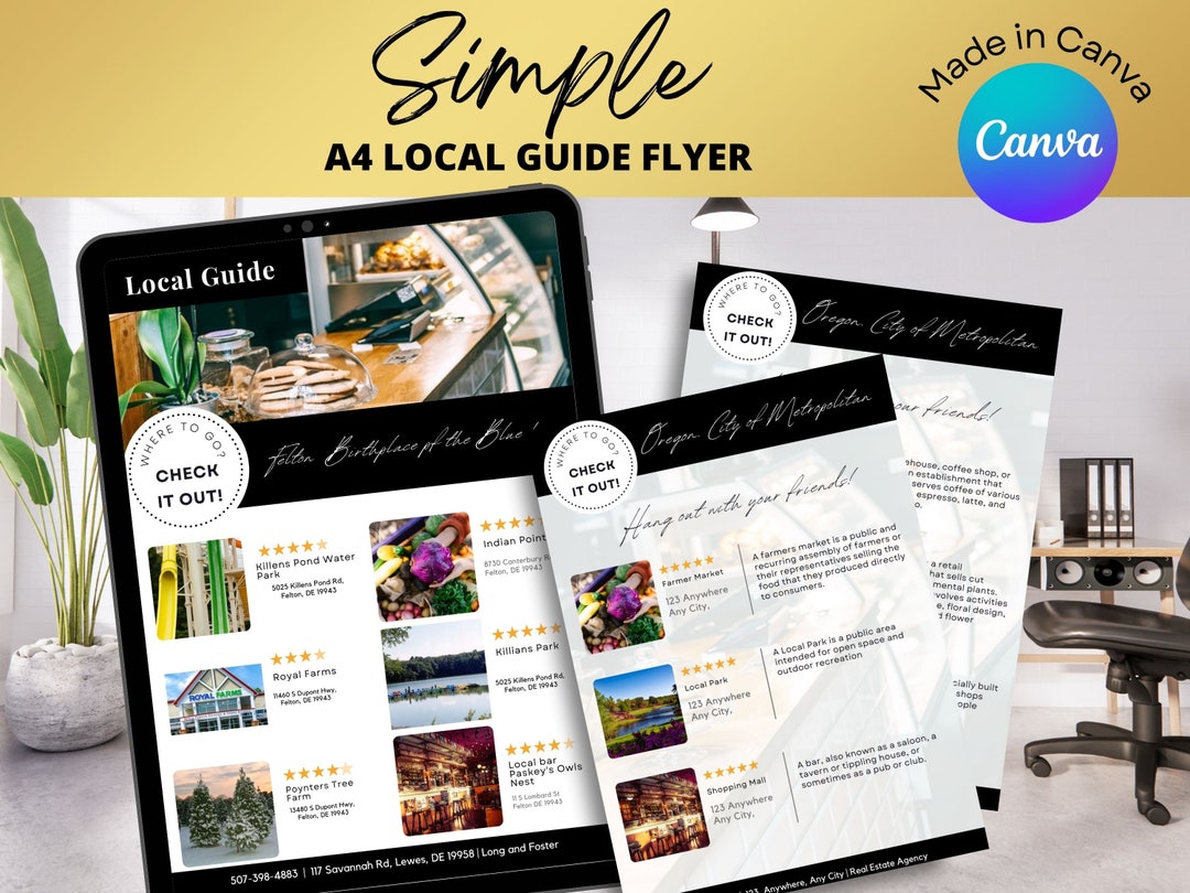 Local Guide Flyer Editable in Canva for Real Estate City - Etsy