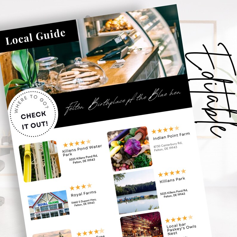 Local Guide Flyer Editable in Canva for Real Estate City Guide Around ...