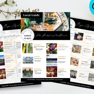 Local Guide Flyer Editable in Canva for Real Estate City Guide Around ...