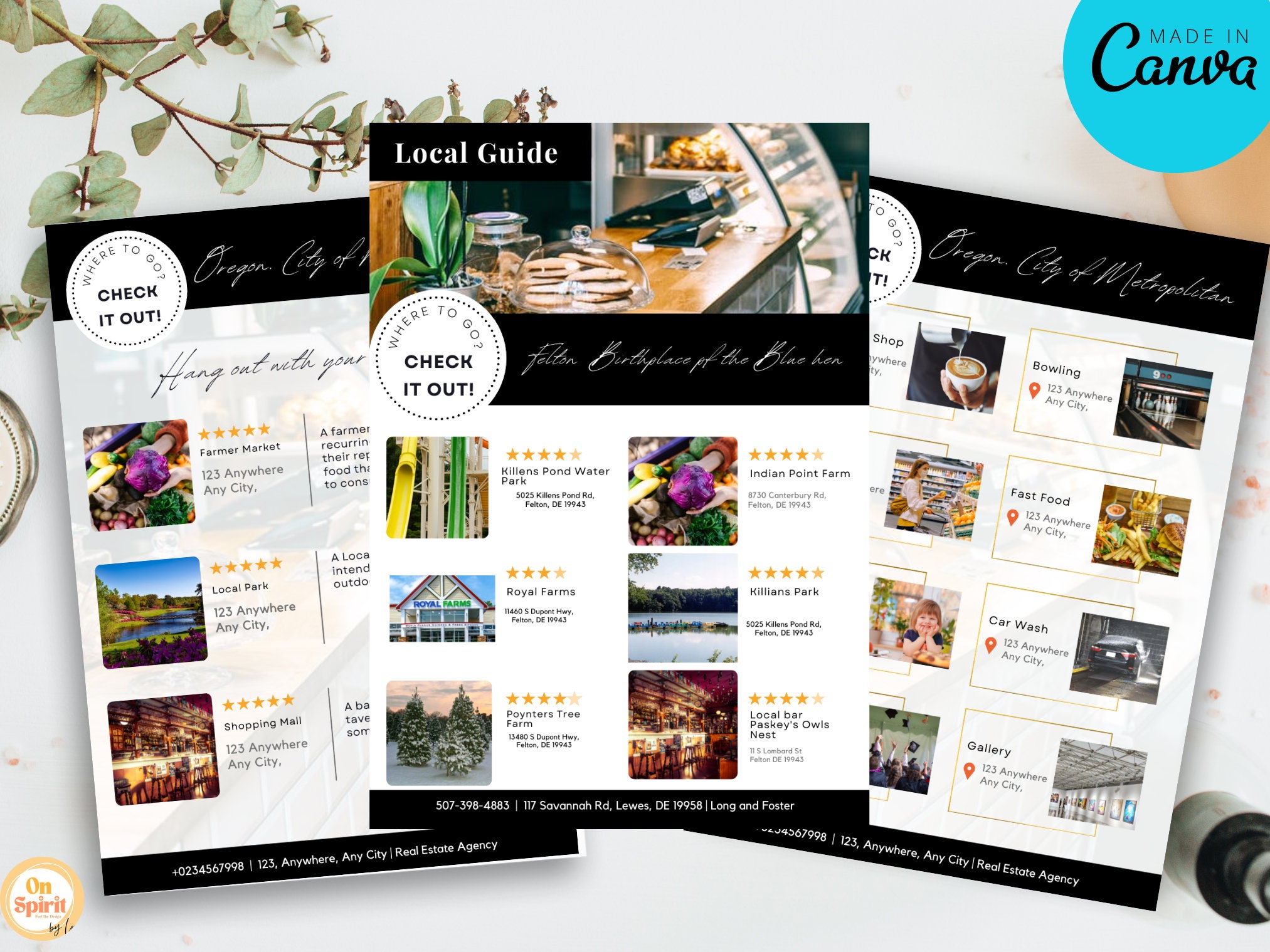 Local Guide Flyer Editable in Canva for Real Estate City Guide Around ...