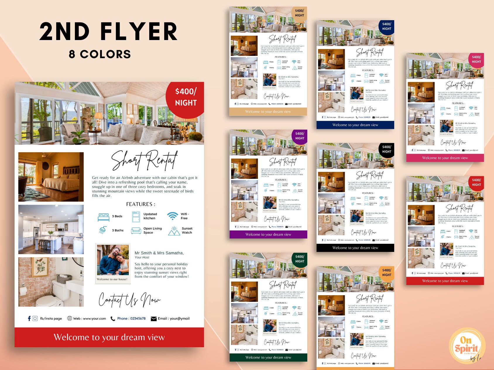 Air Bnb 3 Flyers - Editable in Canva. Host Air Bnb Rentals Flyers, Home ...