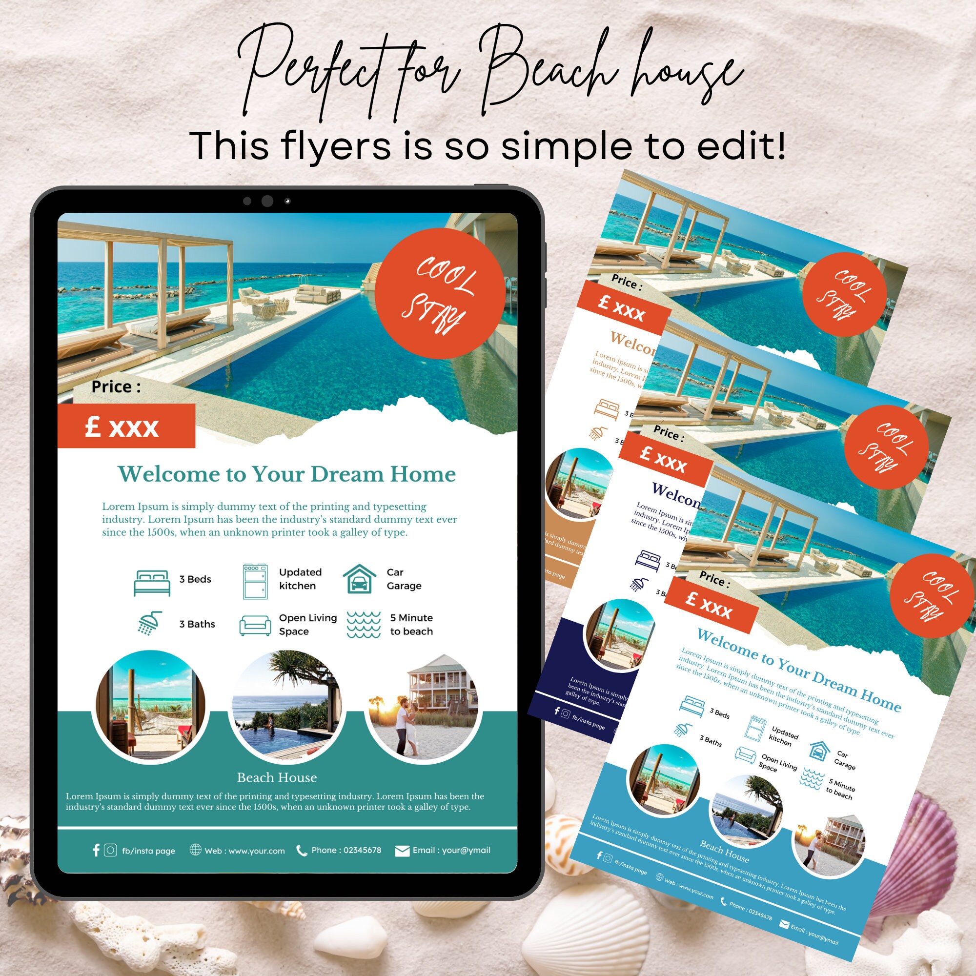 Air Bnb Flyer Editable in Canva. Host Air Bnb Rentals Flyers Templates ...