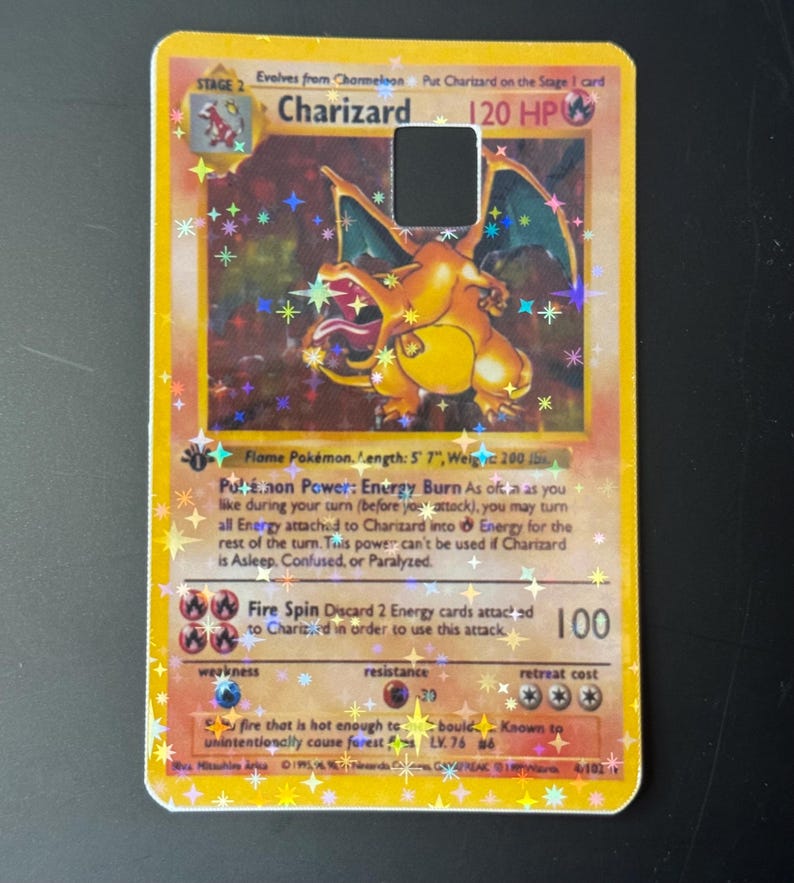 Fire-breathing Charizard Debit Card Skin | Pokémon-inspired Bank Card ...