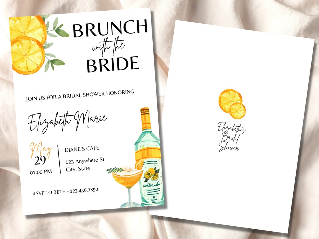 Aperol Spritz Bridal Shower Invitation Suite Digital Print Etsy UK