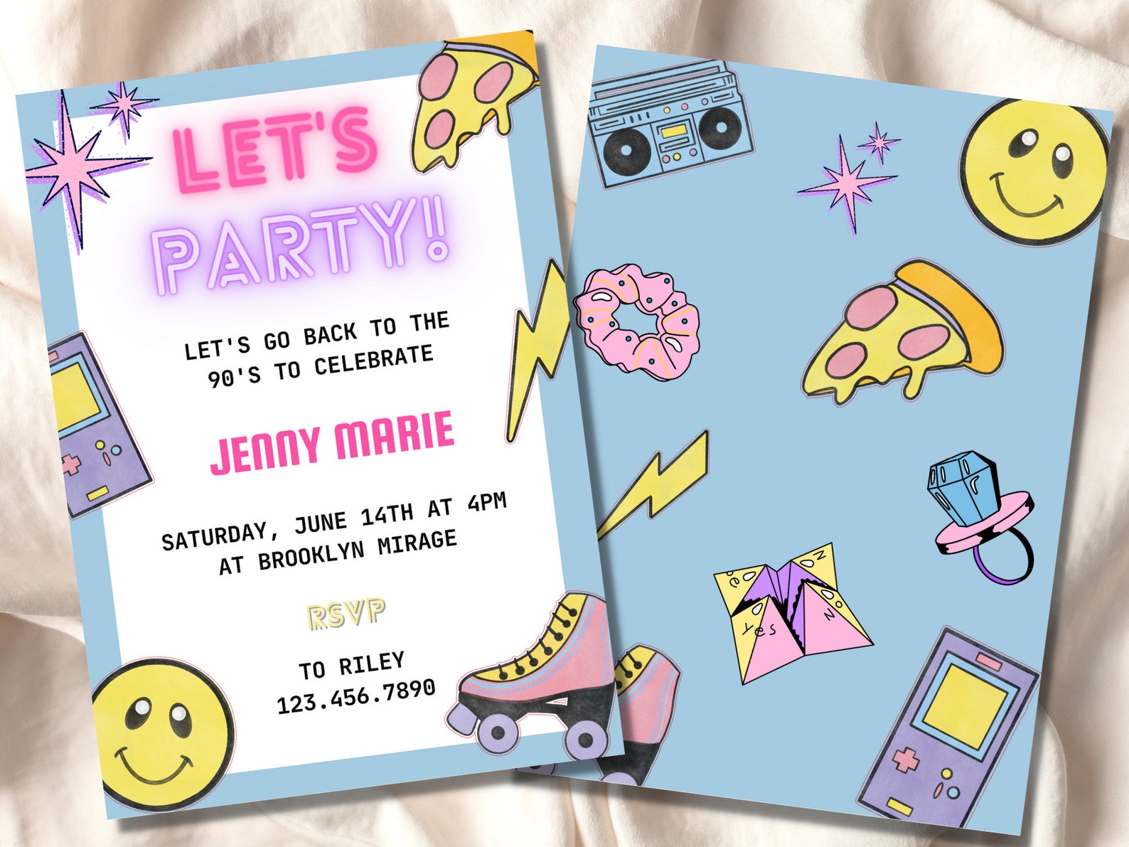 Throwback 90's/00's Party Invitation Customizable - Etsy