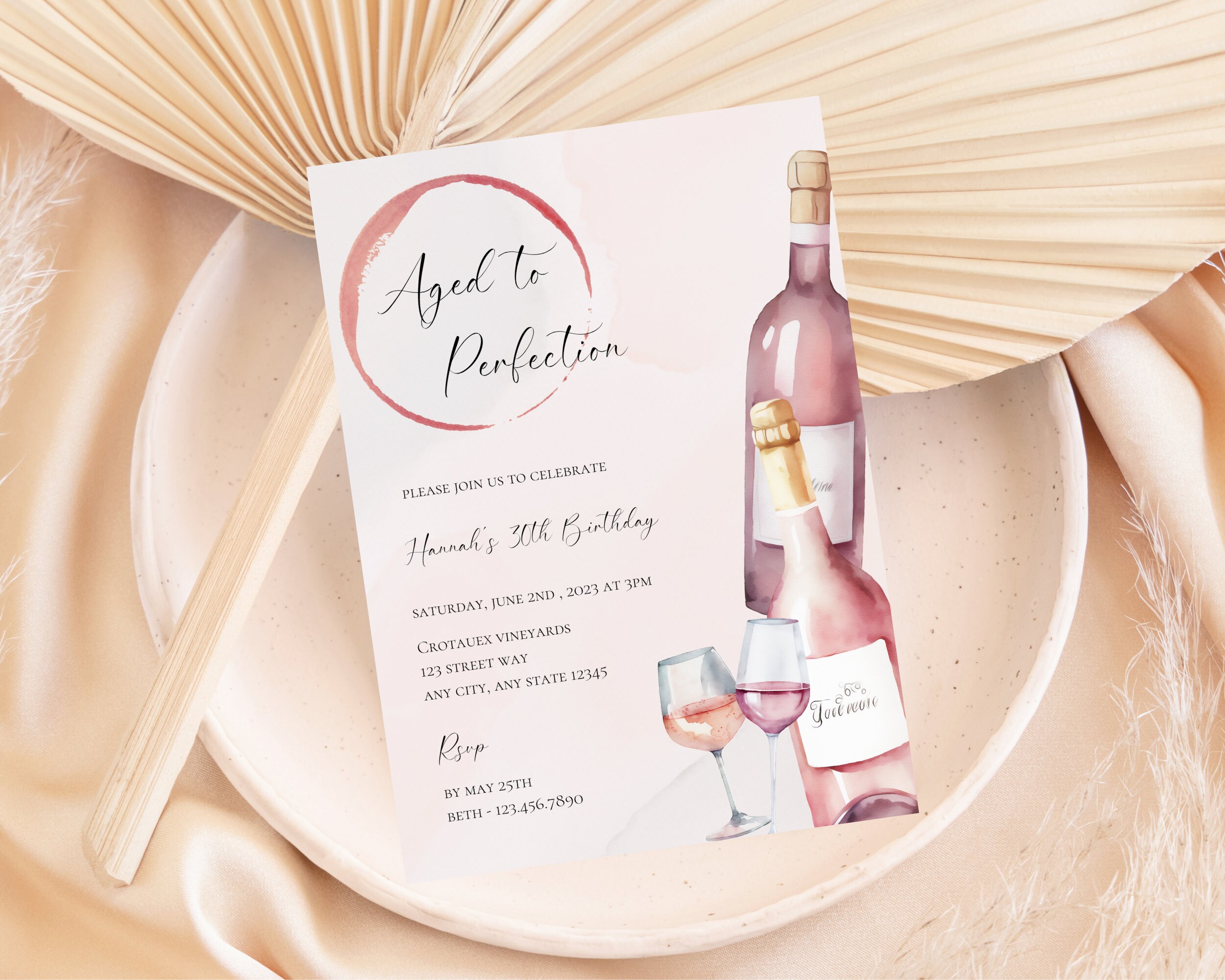 Winery Birthday Party Invitation Wine Vineyard Birthday Party Aged to ...