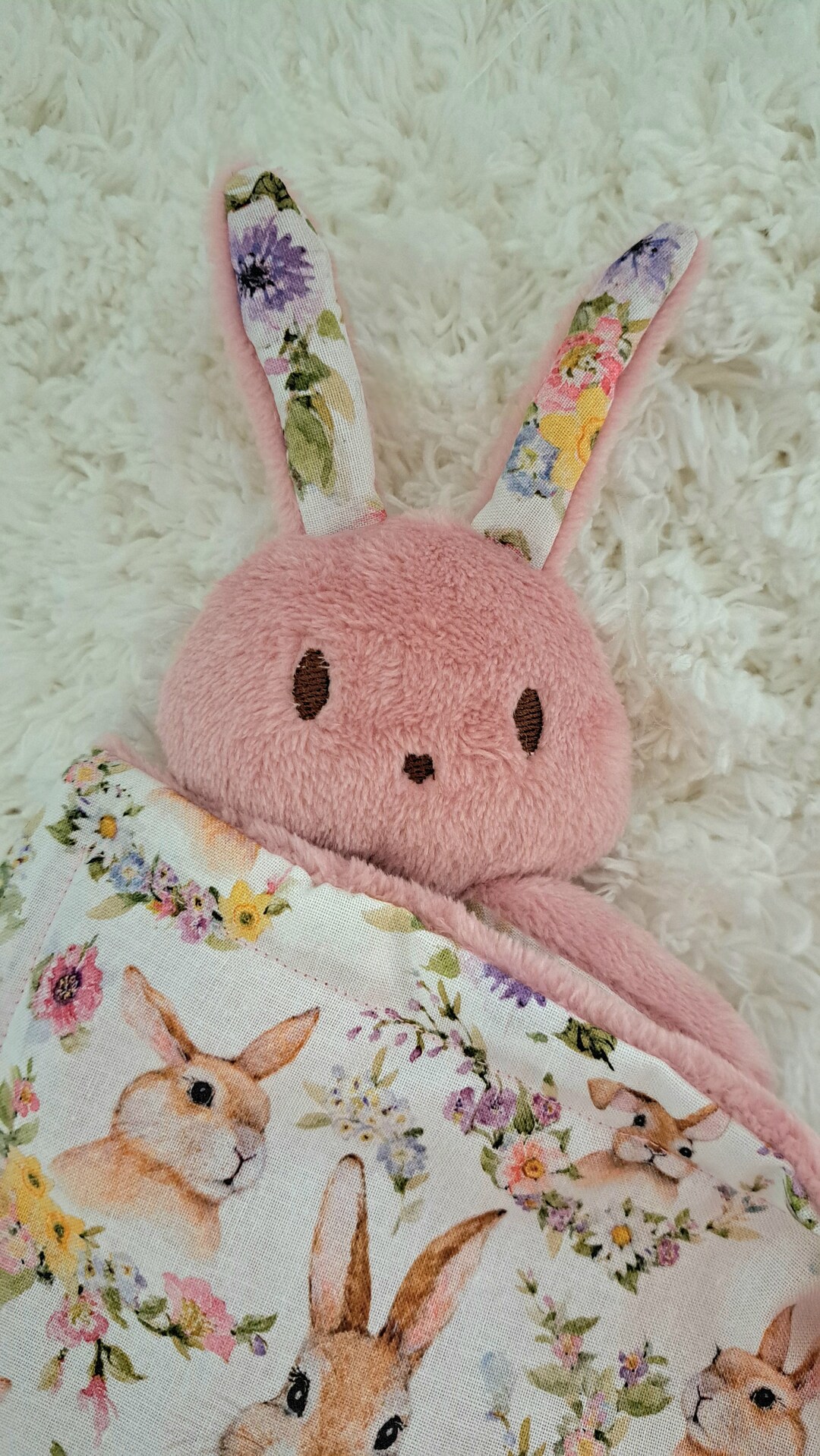 Rose Floral Bunny Lovey - Etsy