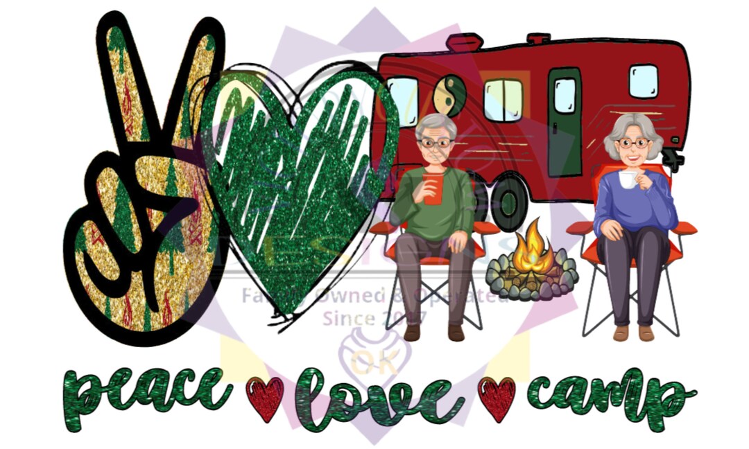 Peace Love Shirt PNG Camp Png Travel PNG Camping Png File Instant ...