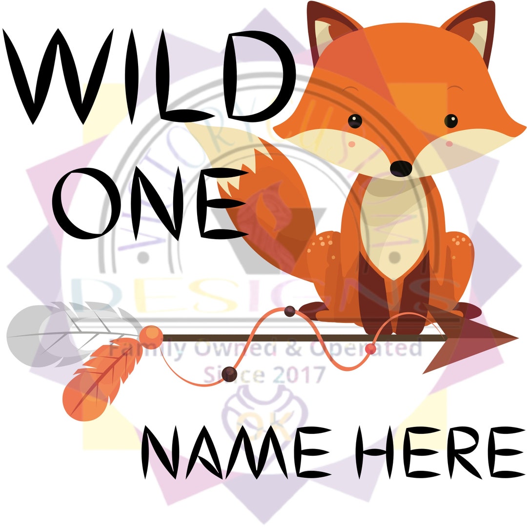 Wild One Shirt PNG Birthday Png, 1st Birthday PNG Fox Png File Instant ...