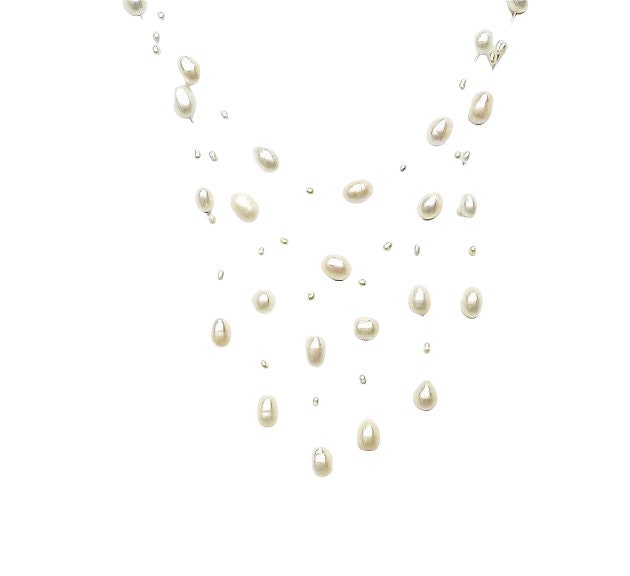 Floating Pearl Illusion Necklace: Bridal Wedding Jewelry - Etsy