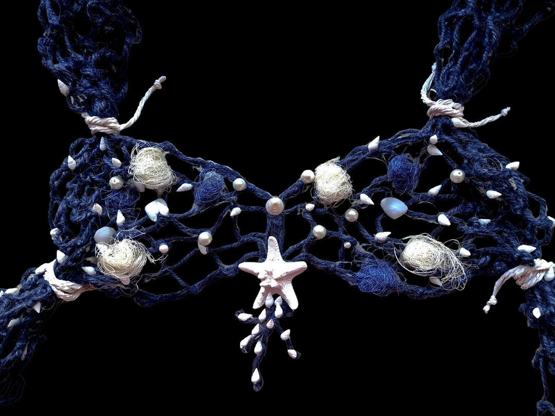 Mermaid Blue Net Bra All Sizes - Adjustable - US Customs Fees Included ...