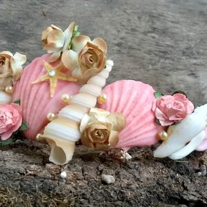 Pink Seashell Crown, Mermaid Headpiece, Nautical Wedding - US Customs ...