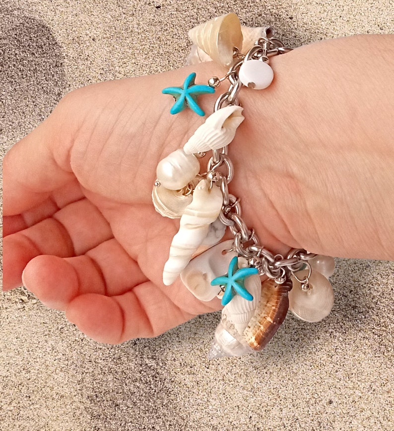 Shells and Clam Bracelet, Natural Seashell Jewelry, Mermaid Boho Bridal ...