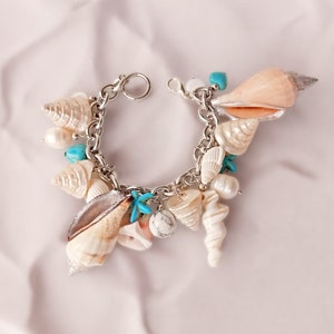 Shells and Clam Bracelet, Natural Seashell Jewelry, Mermaid Boho Bridal ...