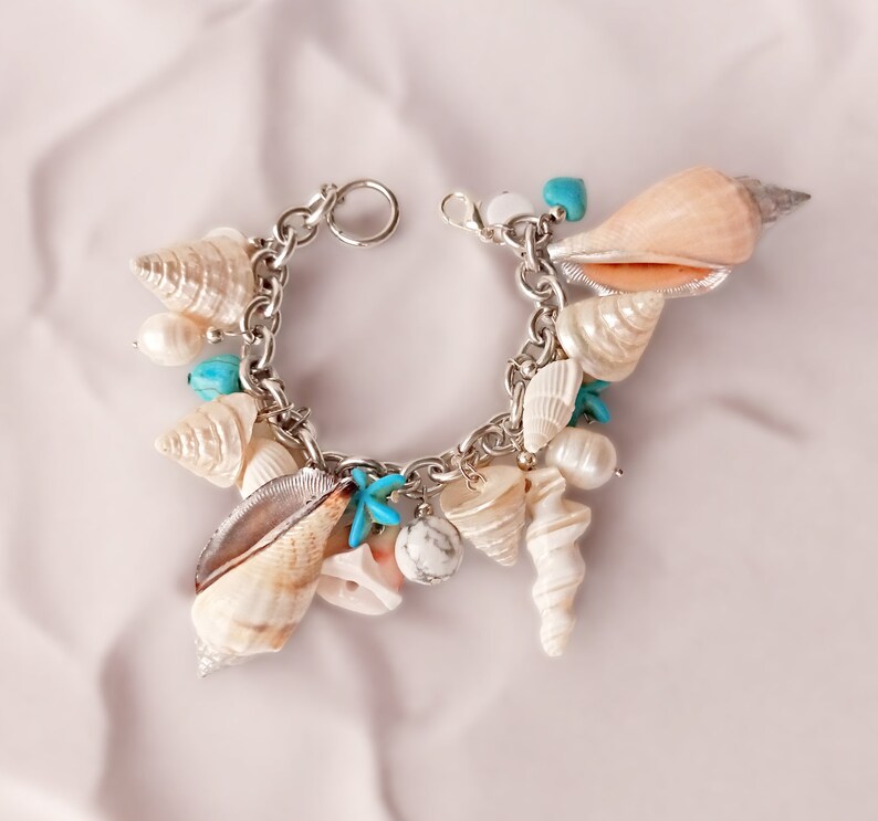 Shells and Clam Bracelet, Natural Seashell Jewelry, Mermaid Boho Bridal ...