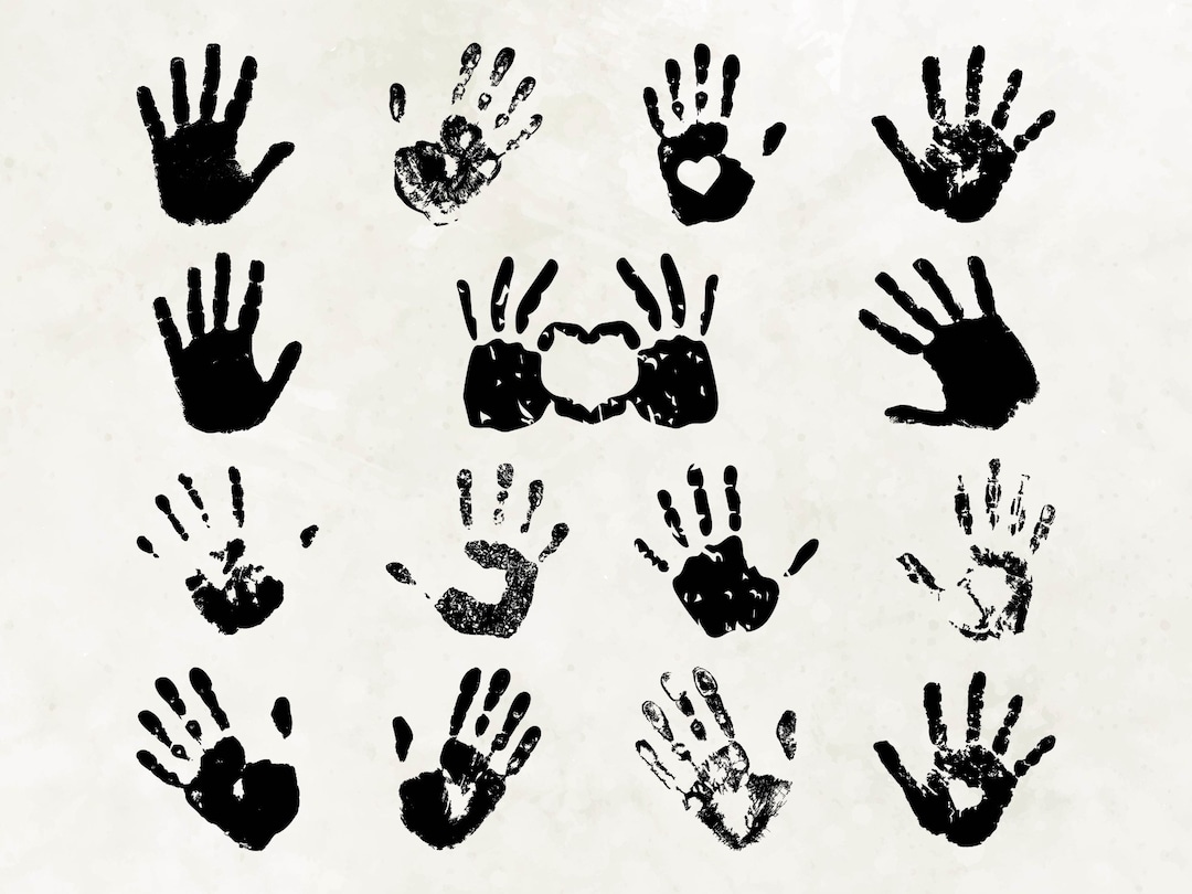 Hand Print Svg Bundle| Hand Prints| Hand Print Png| Cut File| Bundle ...