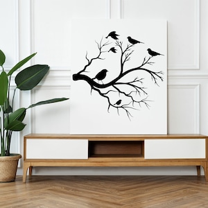 Birds Svg| Birds on Branches Svg| Bird Silhouette| Birds and Branch ...