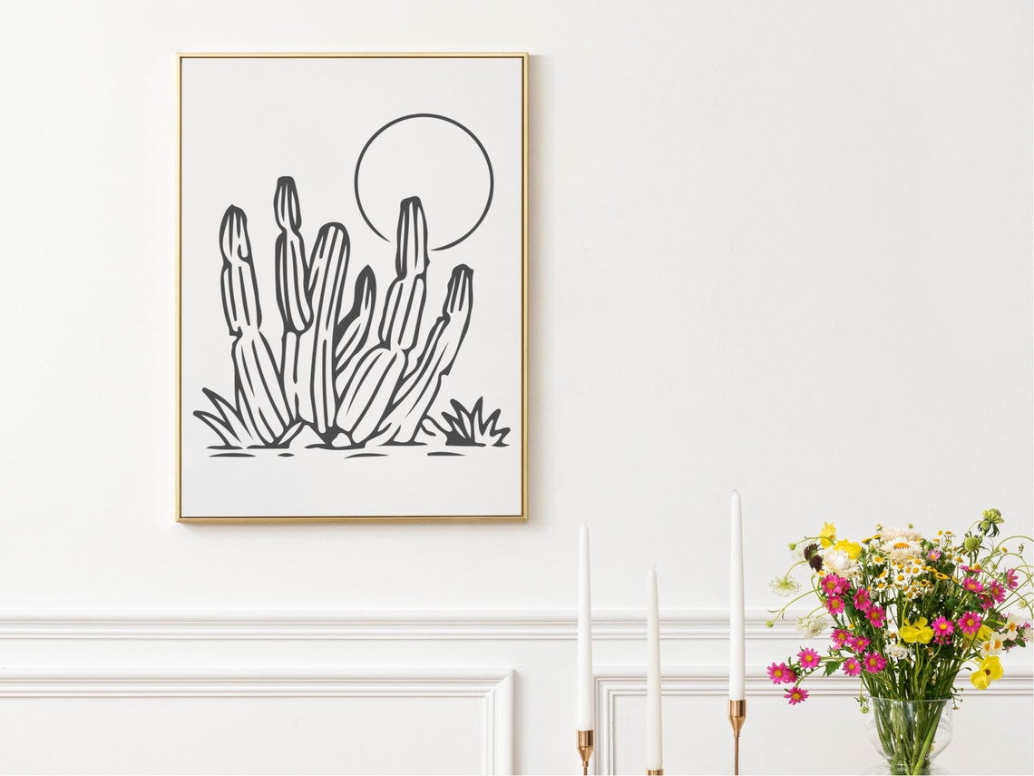 Cactus Scene Svg Bundle Desert Landscape Svg Dxf Png Jpg Cactus Desert ...