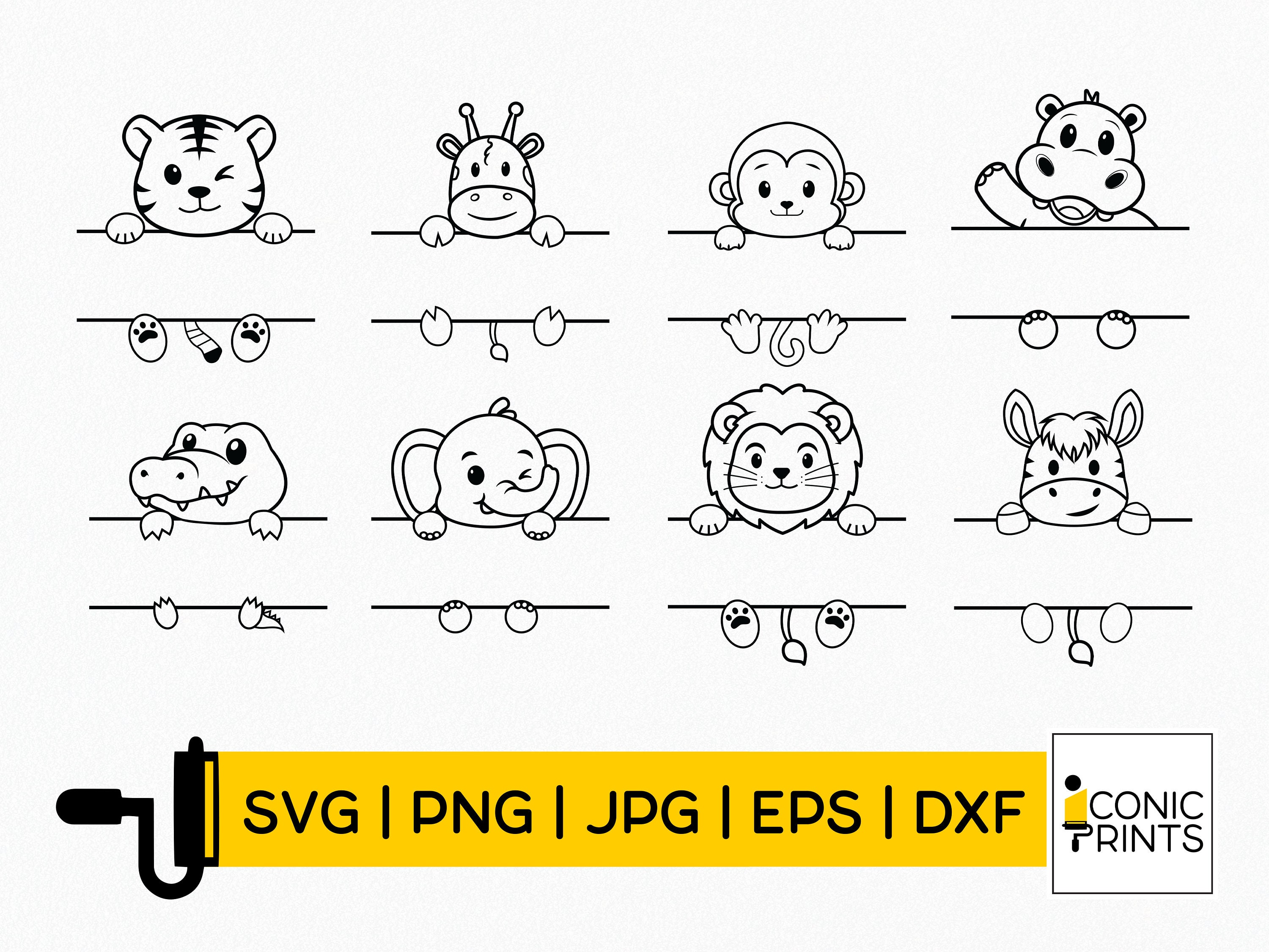 Safari Animals Svg Bundle Baby Animals Svg Zoo Animals Svg - Etsy