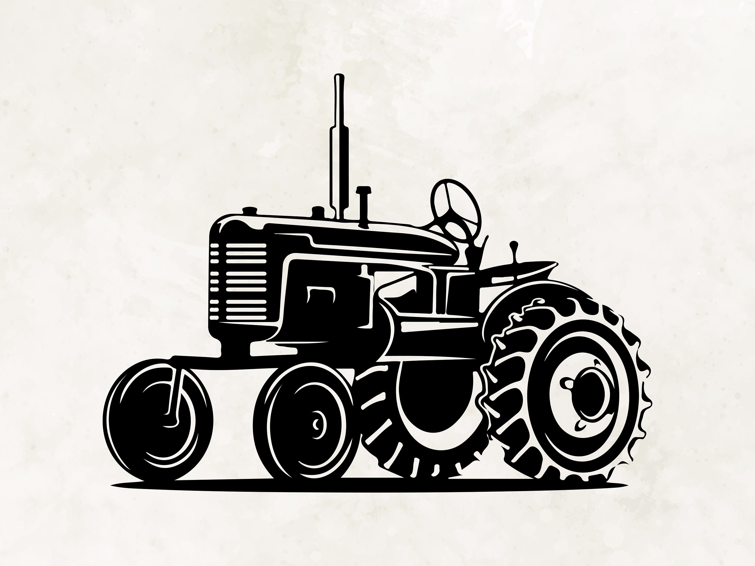 Vintage Tractor Silhouette