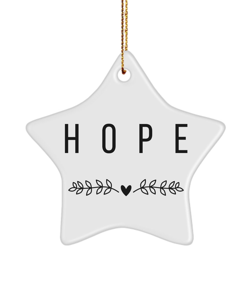 Hope Christmas Ornament, Christmas Tree Ornament, Christmas Gift, Merry ...