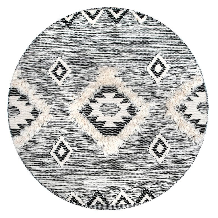 Soft Moroccan Shaggy ,boho Round Rug Handwoven Boho Wool Round Rug ...