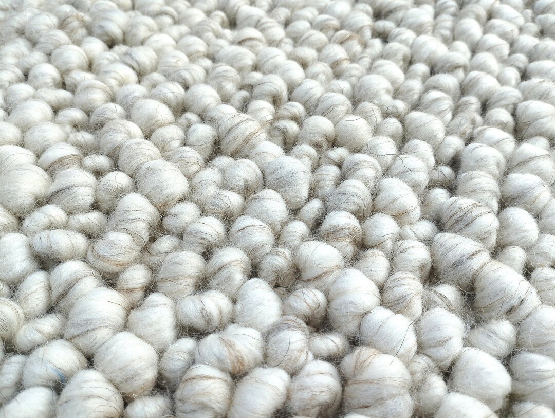 Cozy Alegance Handwoven Soft Ivory/off White, Pebble Wool Area Rug ...