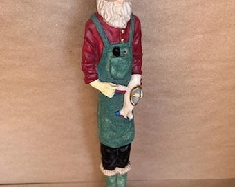 Vintage Pencil Santa Claus Tall Resin Sculpture Skinny Figurine ...